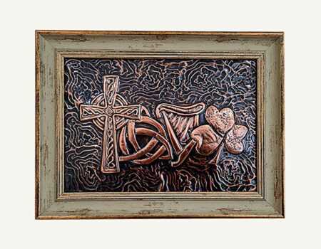 Four Symbols of Ireland Copper Art | Celtic copper
