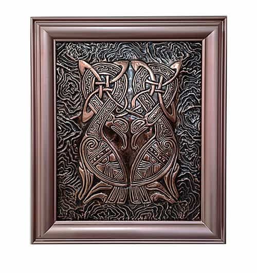 Two Celtic knot Heron’s Copper Art | Celtic copper